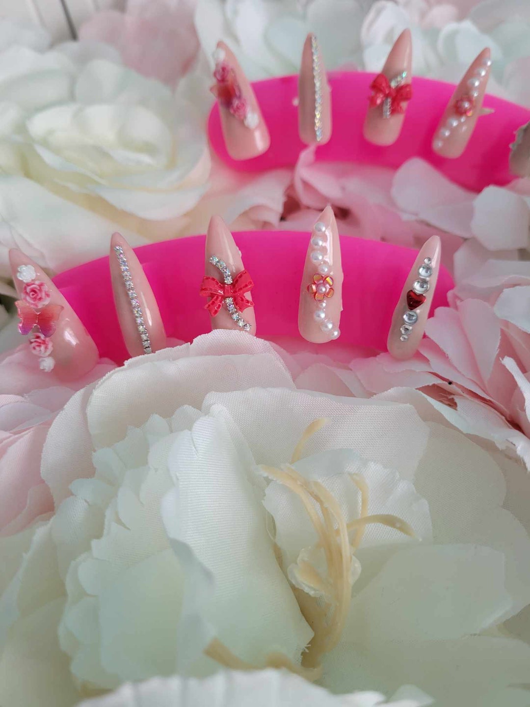 Red Rose Nails - Etsy