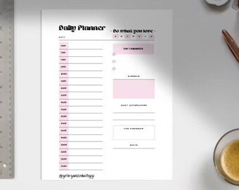 Daily Planner Printable Pink - Etsy