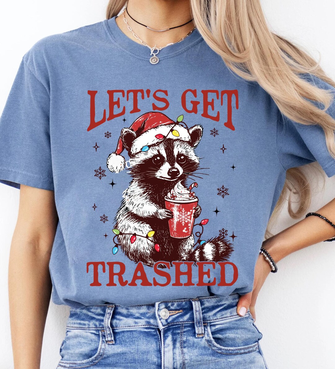 Let's Get Trashed Christmas PNG, Trashy Christmas Raccoon Png ...