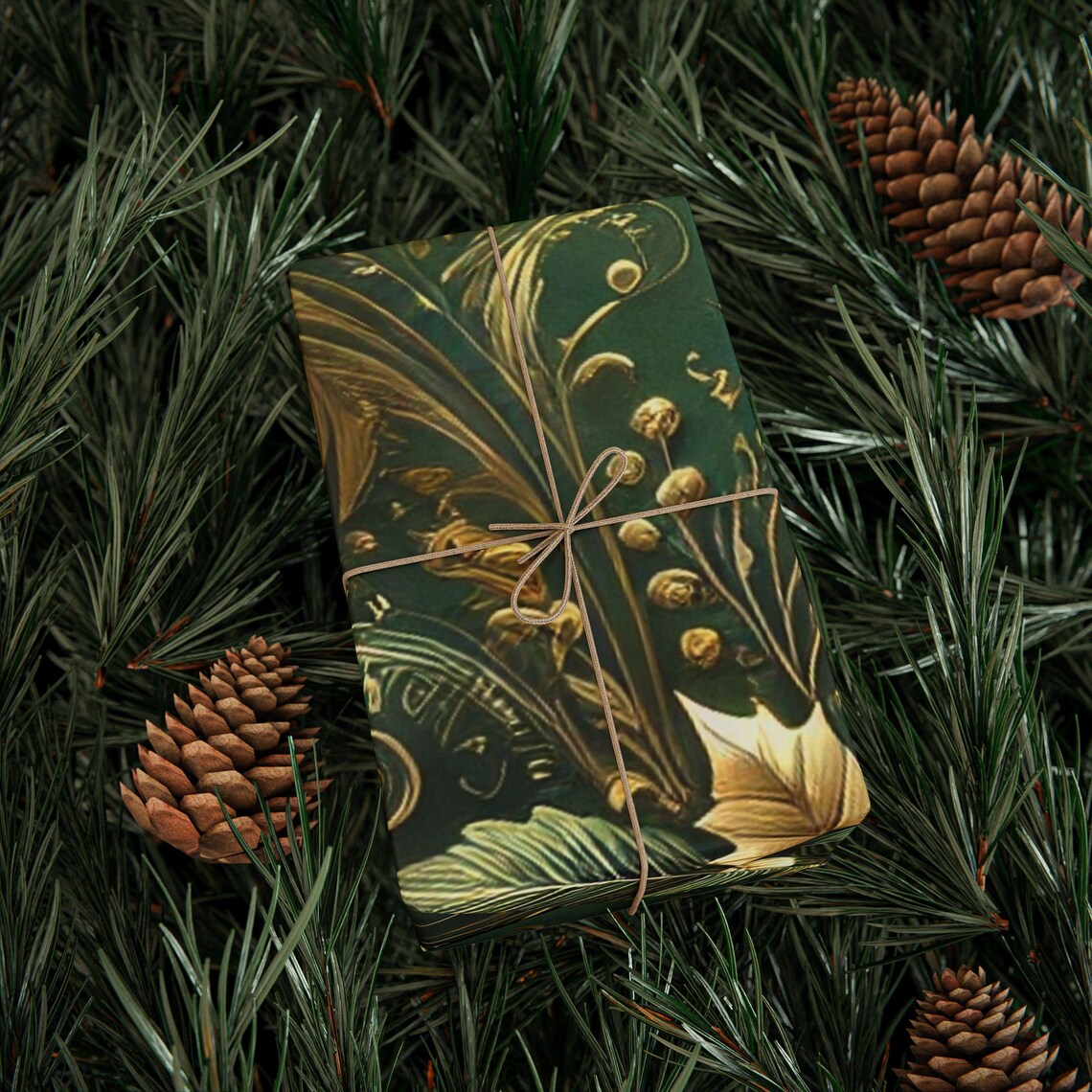 Wrapping Papers - Luxurious Christmas Gift Wrap With Emerald Green and ...