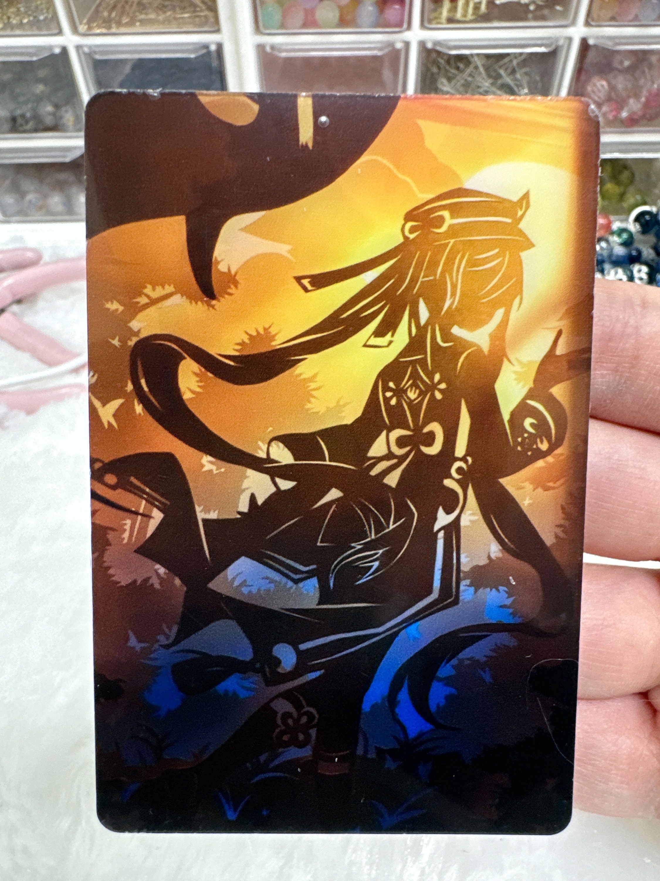 Genshin Impact Hu Tao Quicksand Block, Anime Glitter Stand, Acrylic ...