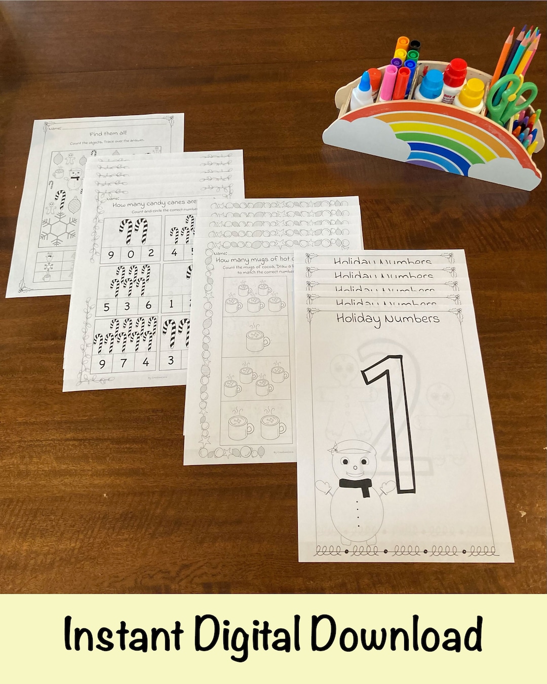 Winter Preschool Kindergarten Printable Worksheet Bundle Toddler ...