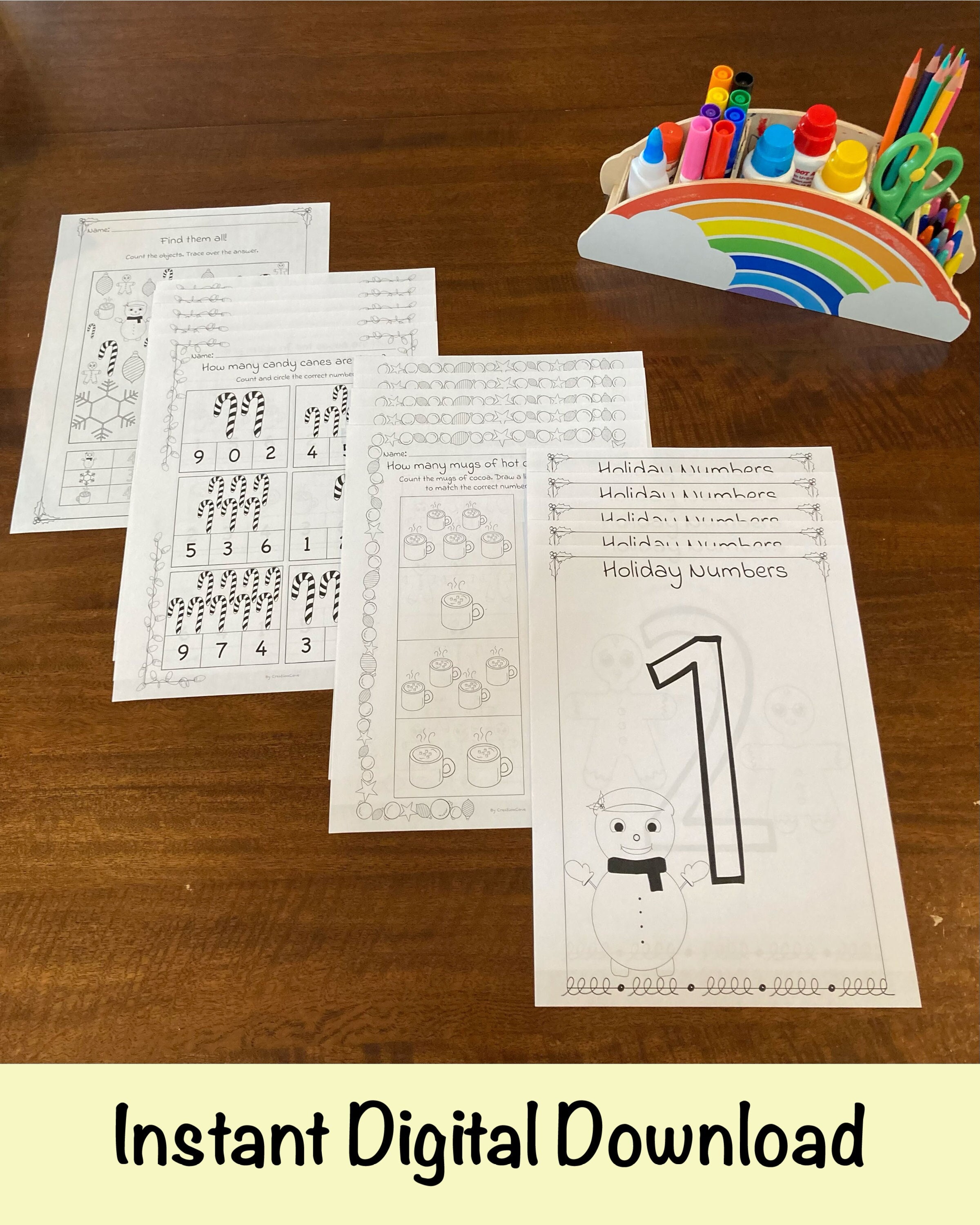 Winter Preschool Kindergarten Printable Worksheet Bundle Toddler ...