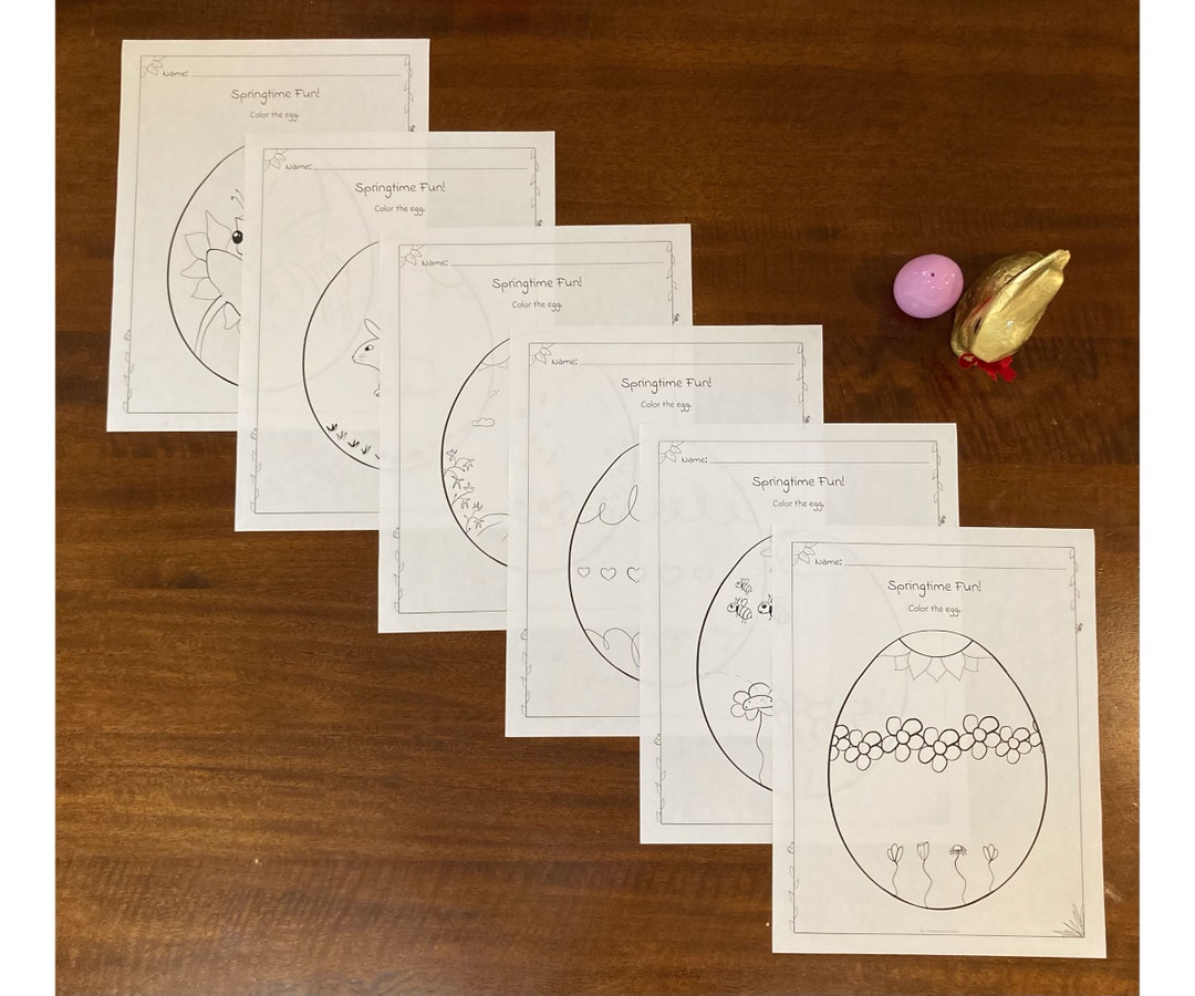 Springtime Coloring Pages | Easter Eggs | Preschool Printable Coloring ...