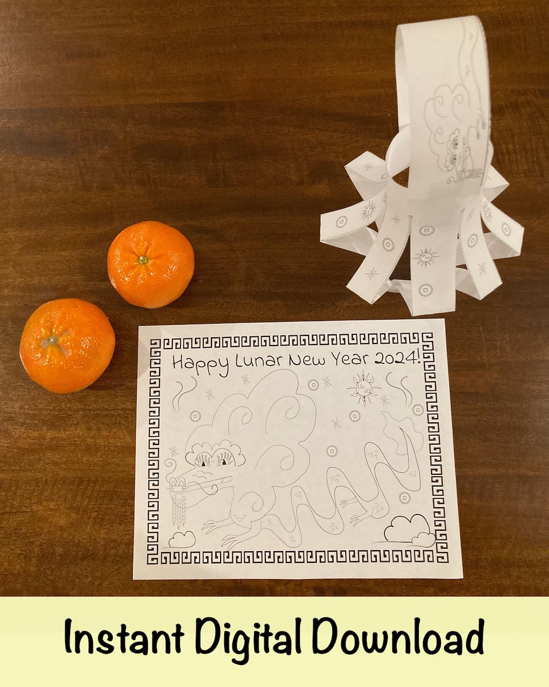 DIY Lunar New Year Paper Lantern + Coloring Page| Chinese New Year ...
