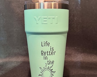 Wildflowers Engraved YETI 26 Oz. Laser Engraved White Stainless Steel ...