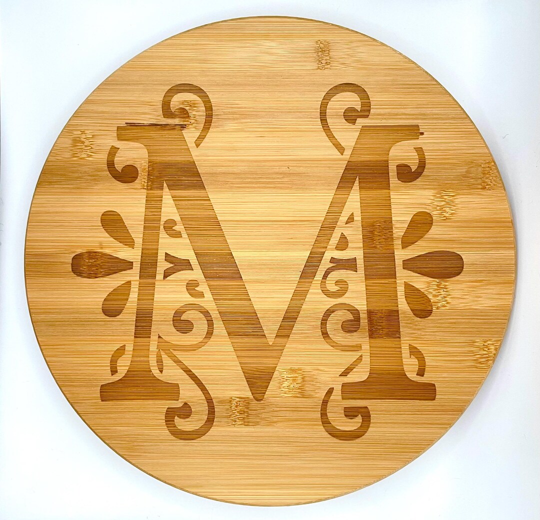 Monogrammed Lazy Susan Charcuterie Board for a Wedding Gift, Home ...