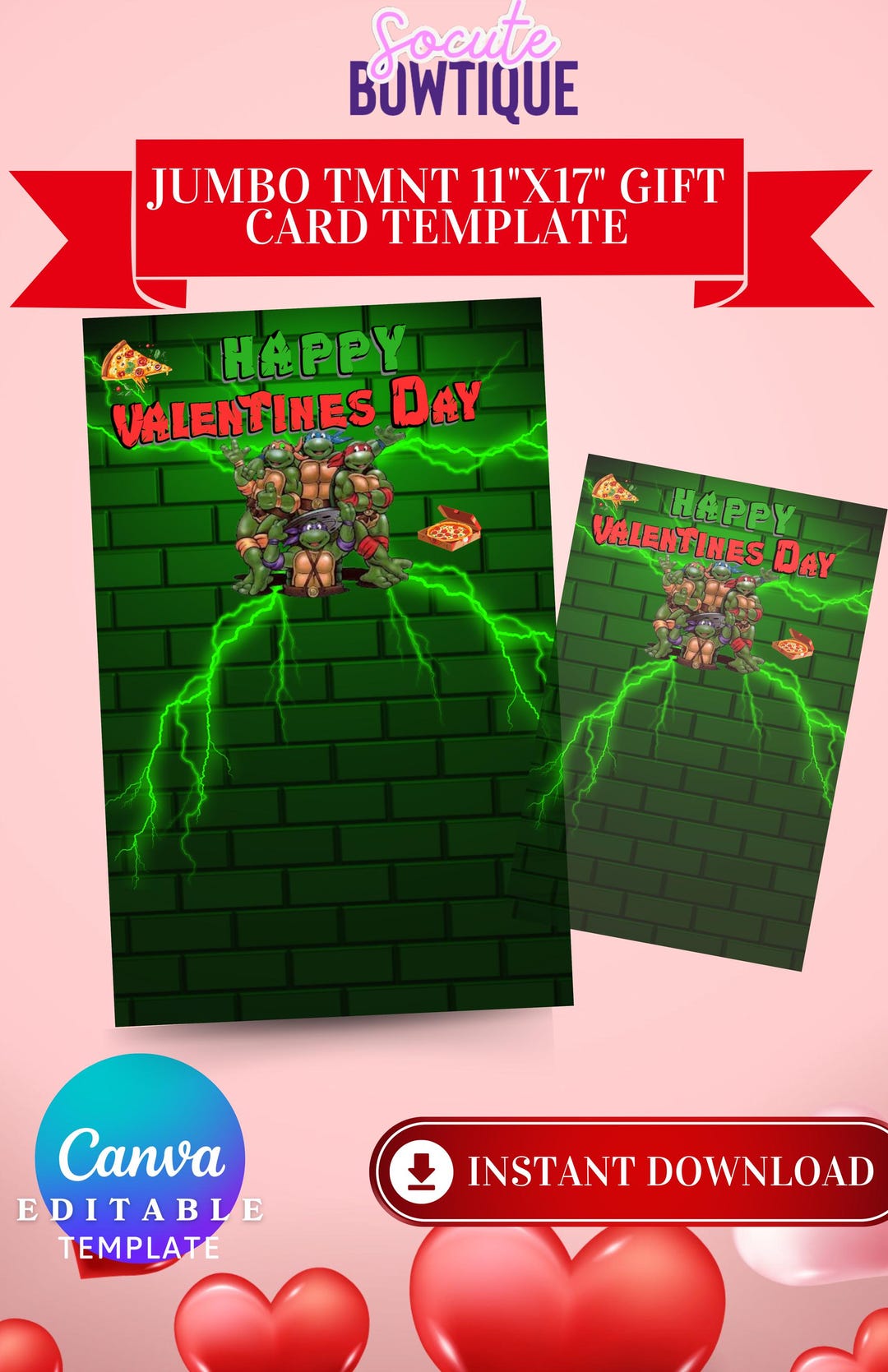 TMNT Inspired Jumbo Treat Card Template - Etsy