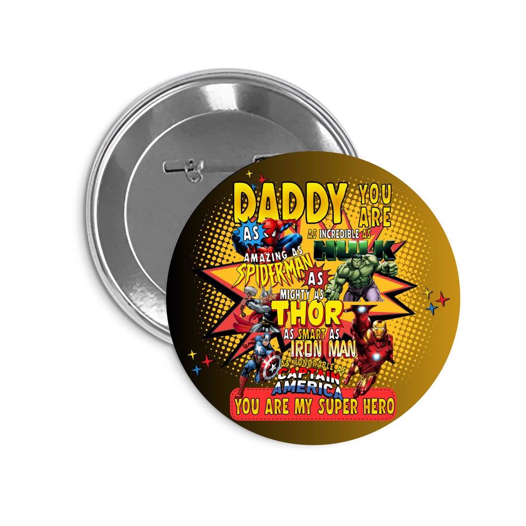 Father’s Day Superhero Button – 6 Inch Dad Gift Badge - Etsy
