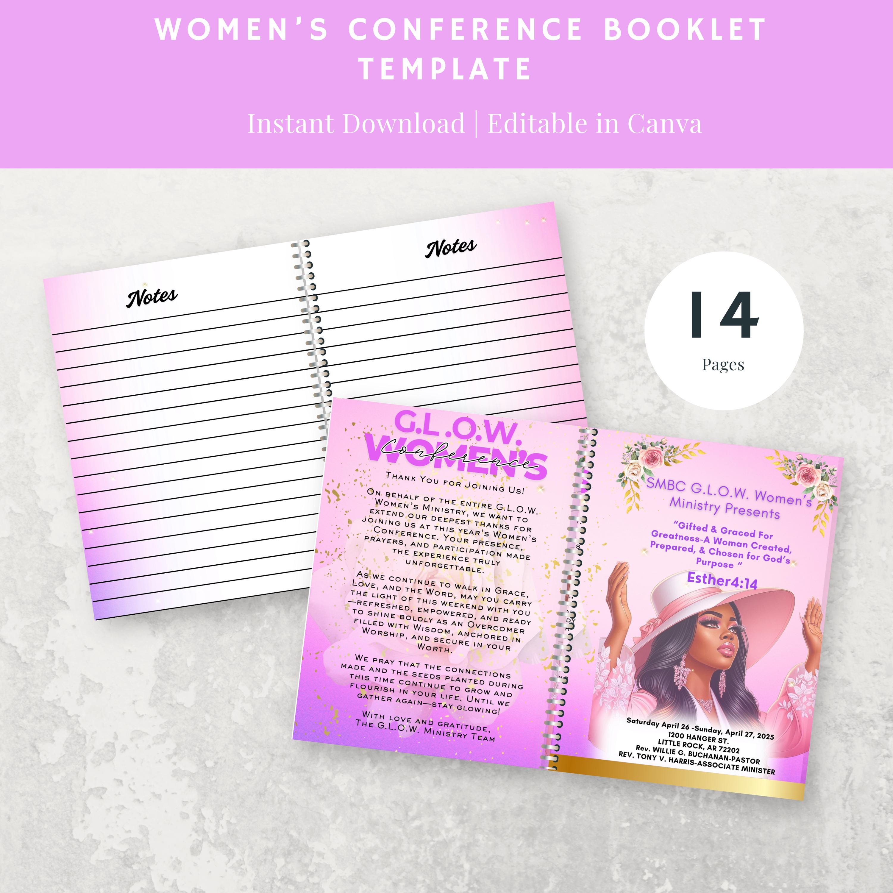 Women's Day Conference Booklet Template: Editable Church Event Program ...