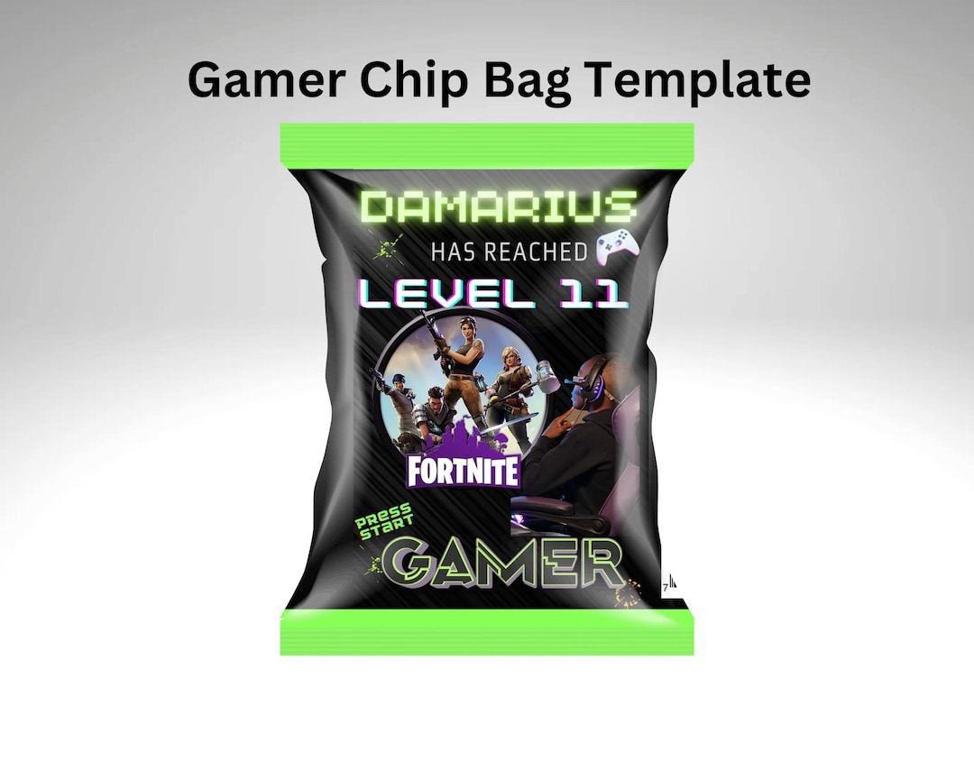 Gamer Birthday Party Chip Bag: Custom Treat Favors (digital Download ...