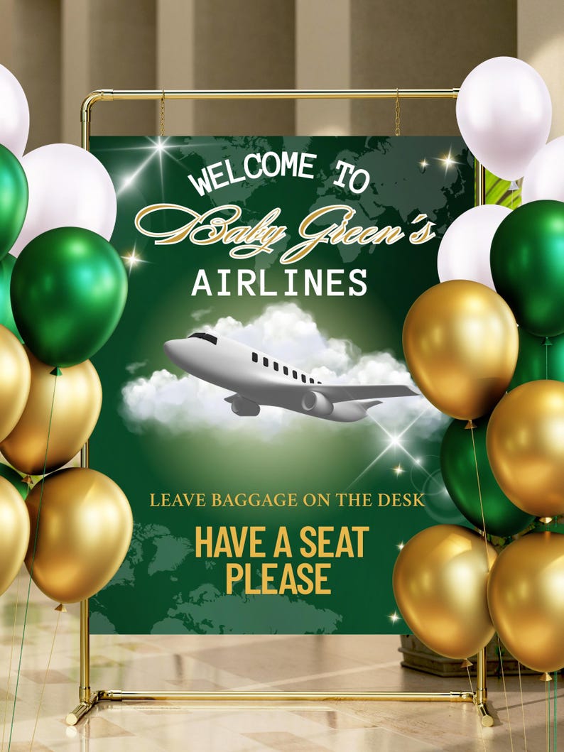 Baby Airlines Welcome Sign – Travel Theme Baby Shower (digital Download ...