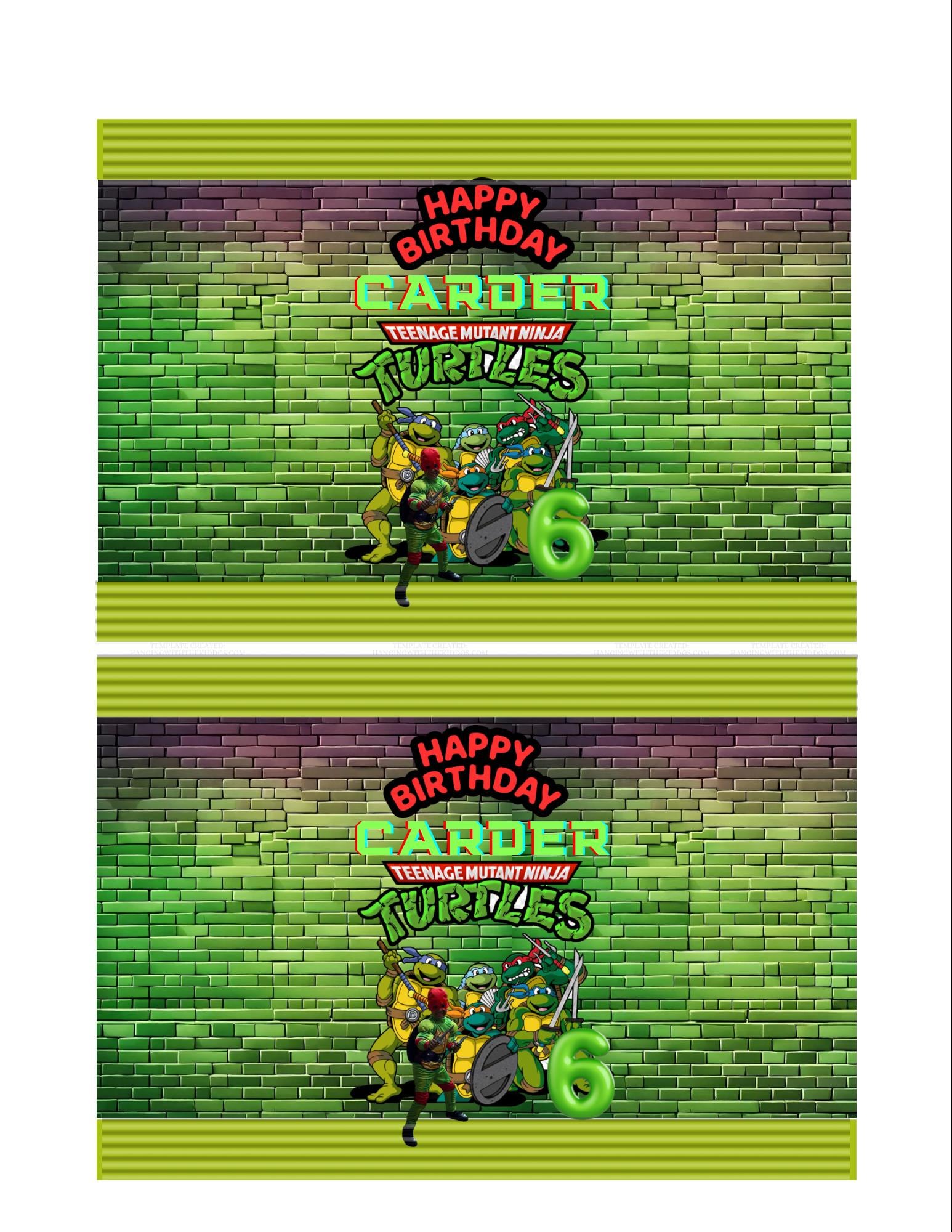 Teenage Mutant Ninja Turtles Chip Bag, Fruit Snack & Juice Box Template ...
