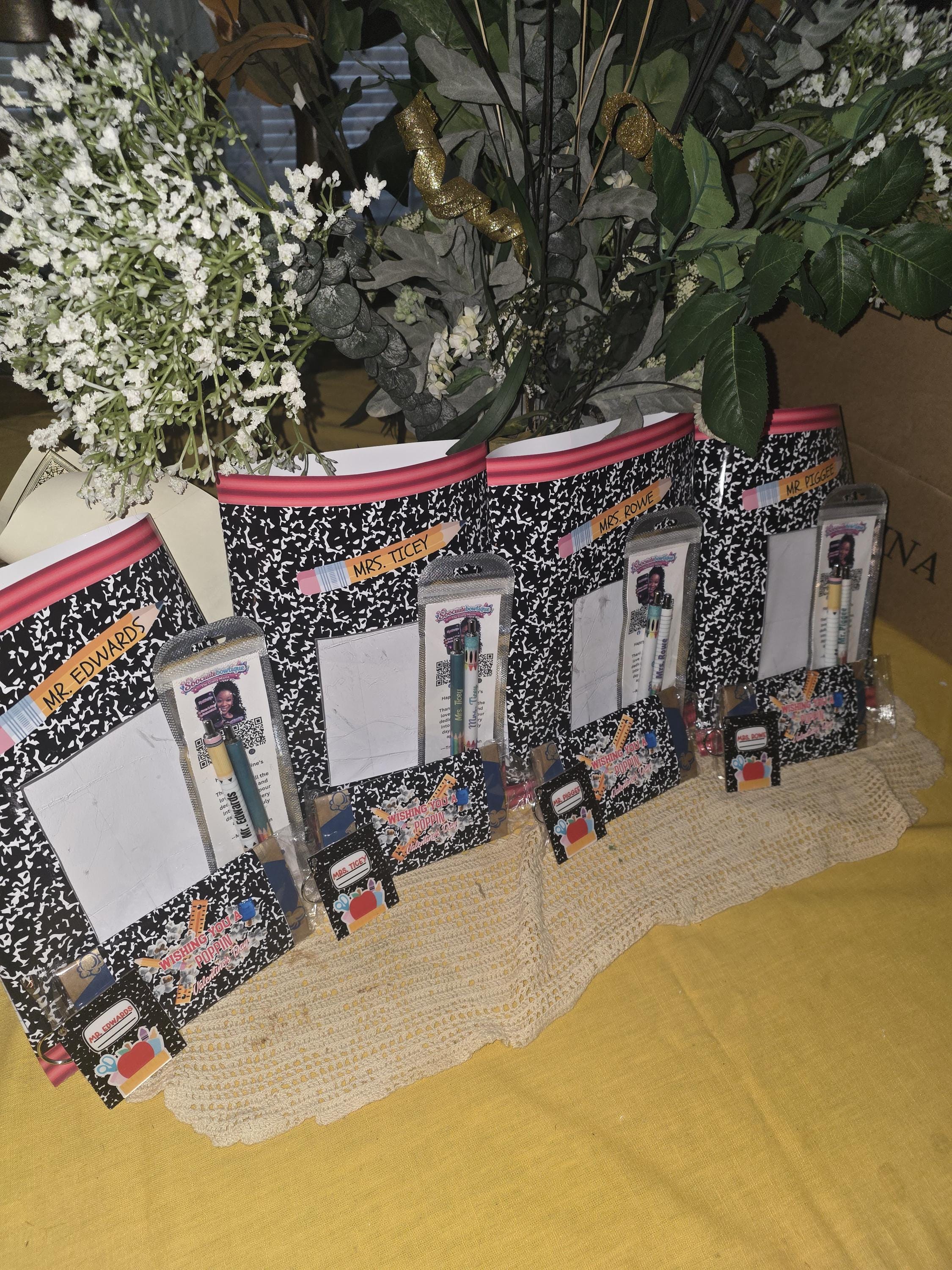 Personalized Teacher Jumbo Gift Bag, Composition Notebook Design ...
