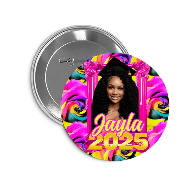 6-inch Custom Graduation Buttons – Personalized Jumbo Grad Button With ...
