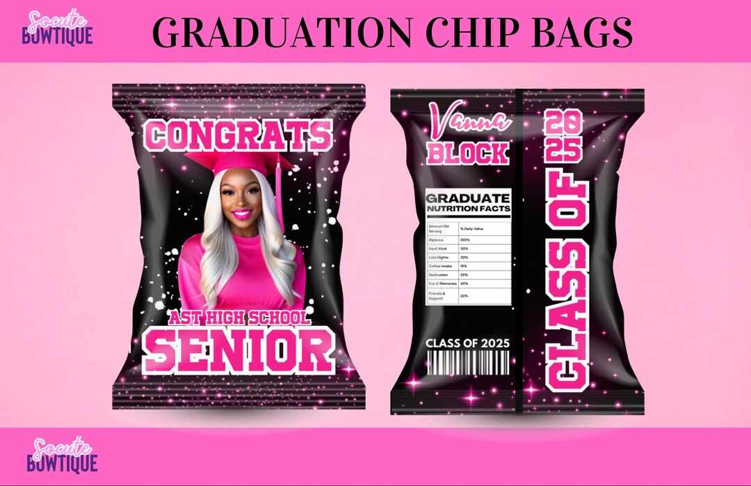 Custom Graduation Chip Bags Class of 2025 Party Favors Treat Bags ...
