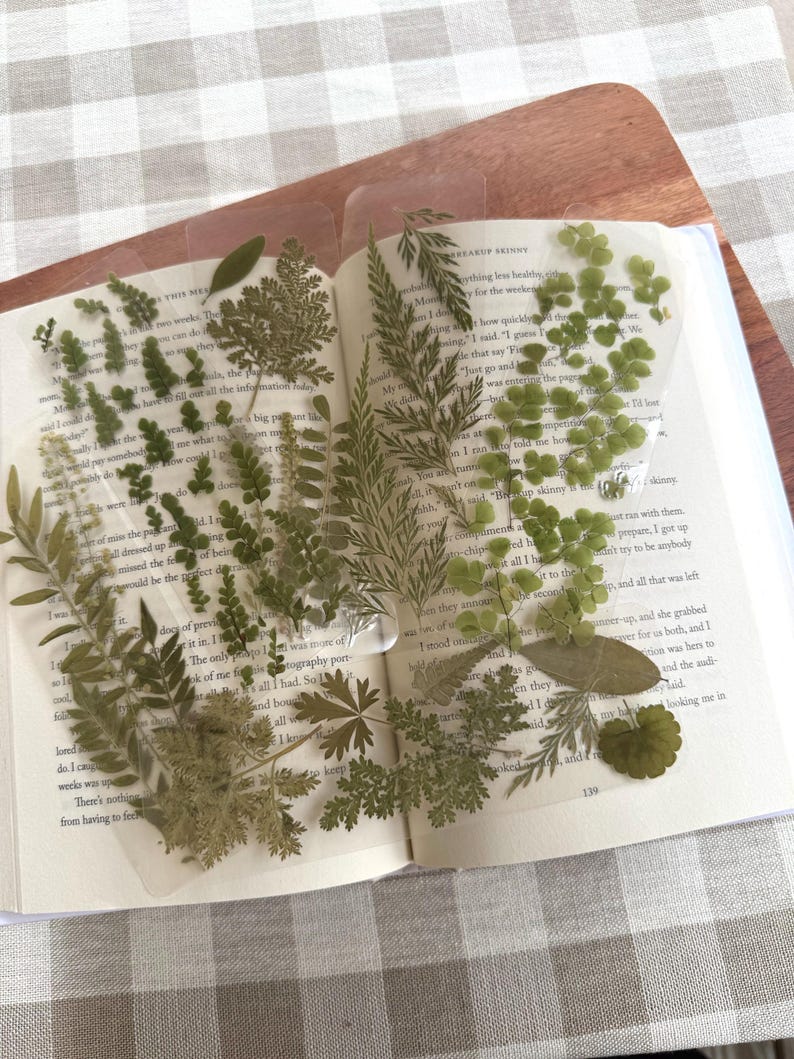 Mystery Handmade Pressed Greenery Bookmark: Real Flower Reader Gift - Etsy