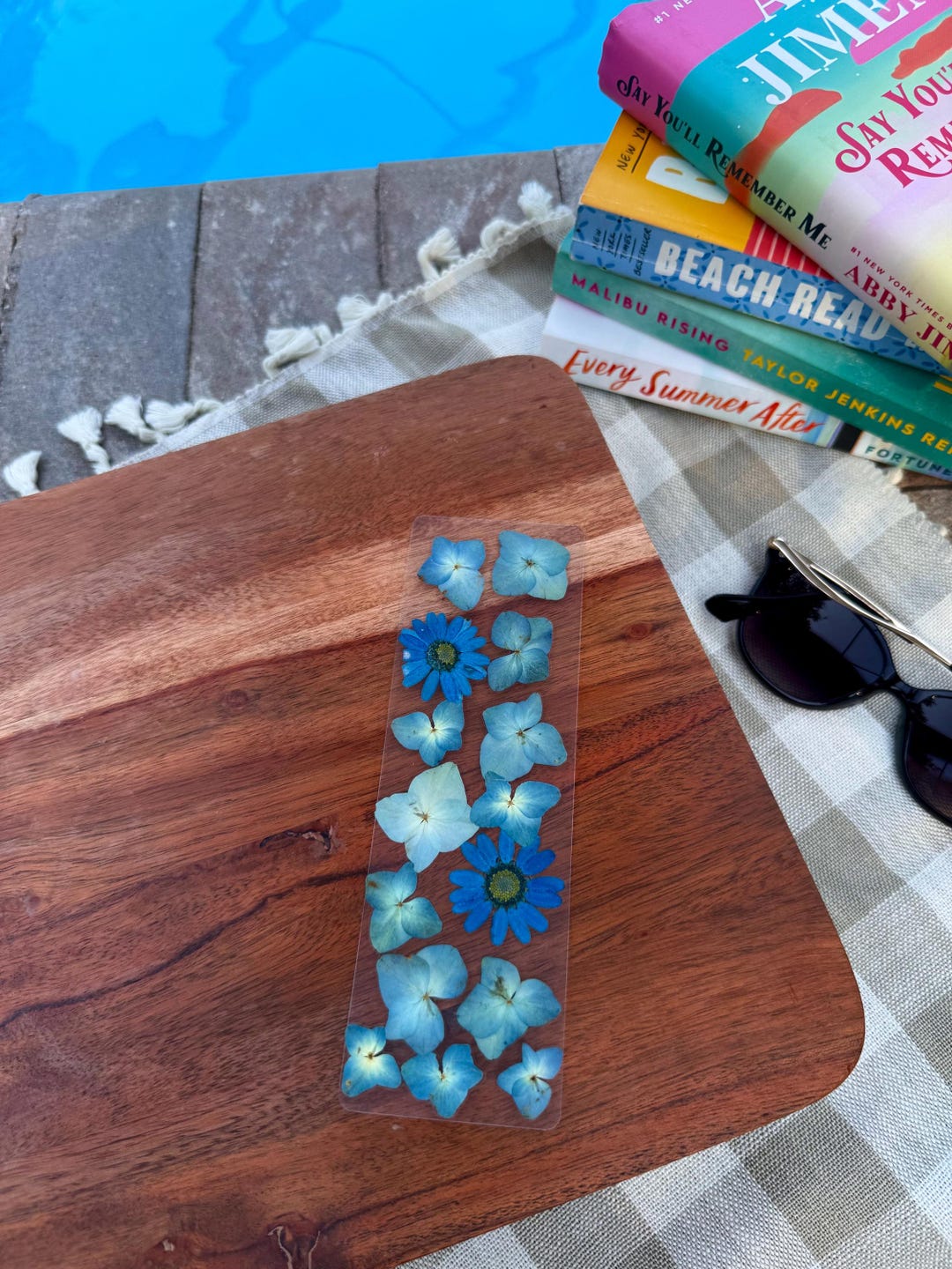 Pressed Flower Bookmark | Pressed Blue Hydrangea Flowers | Pressed ...