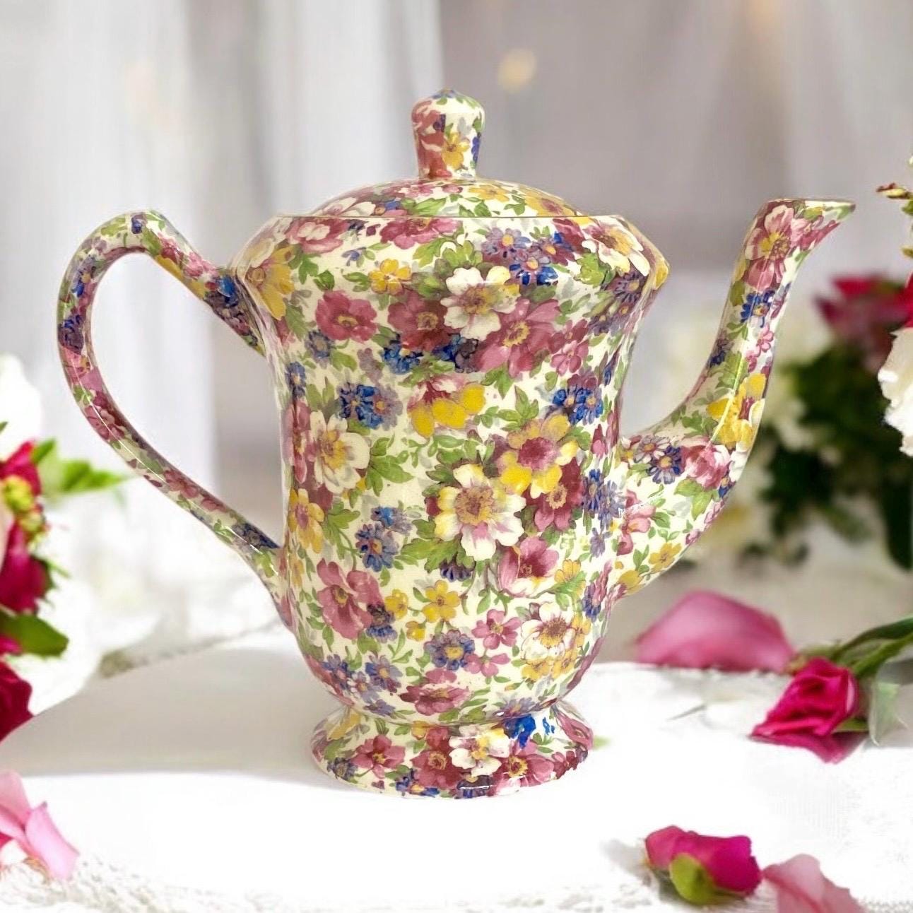 James Kent Coffee Pot Du Berry Fenton Chintz Coffee Pot or Teapot, Pink ...