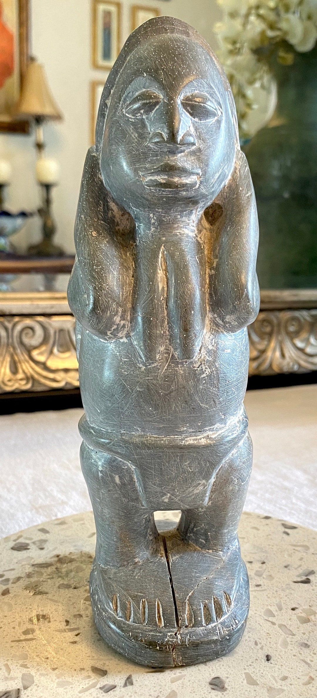 Inca Sculpture Peruvian Stone Statue Hand Carved 8 Indigenous Created ...