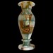 Segmented Checkerboard Onyx Vase With Green, Brown and White Marble ...