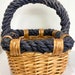 Sturdy Bi-color Wicker Woven Square Decorative Basket, Woven Nautical ...
