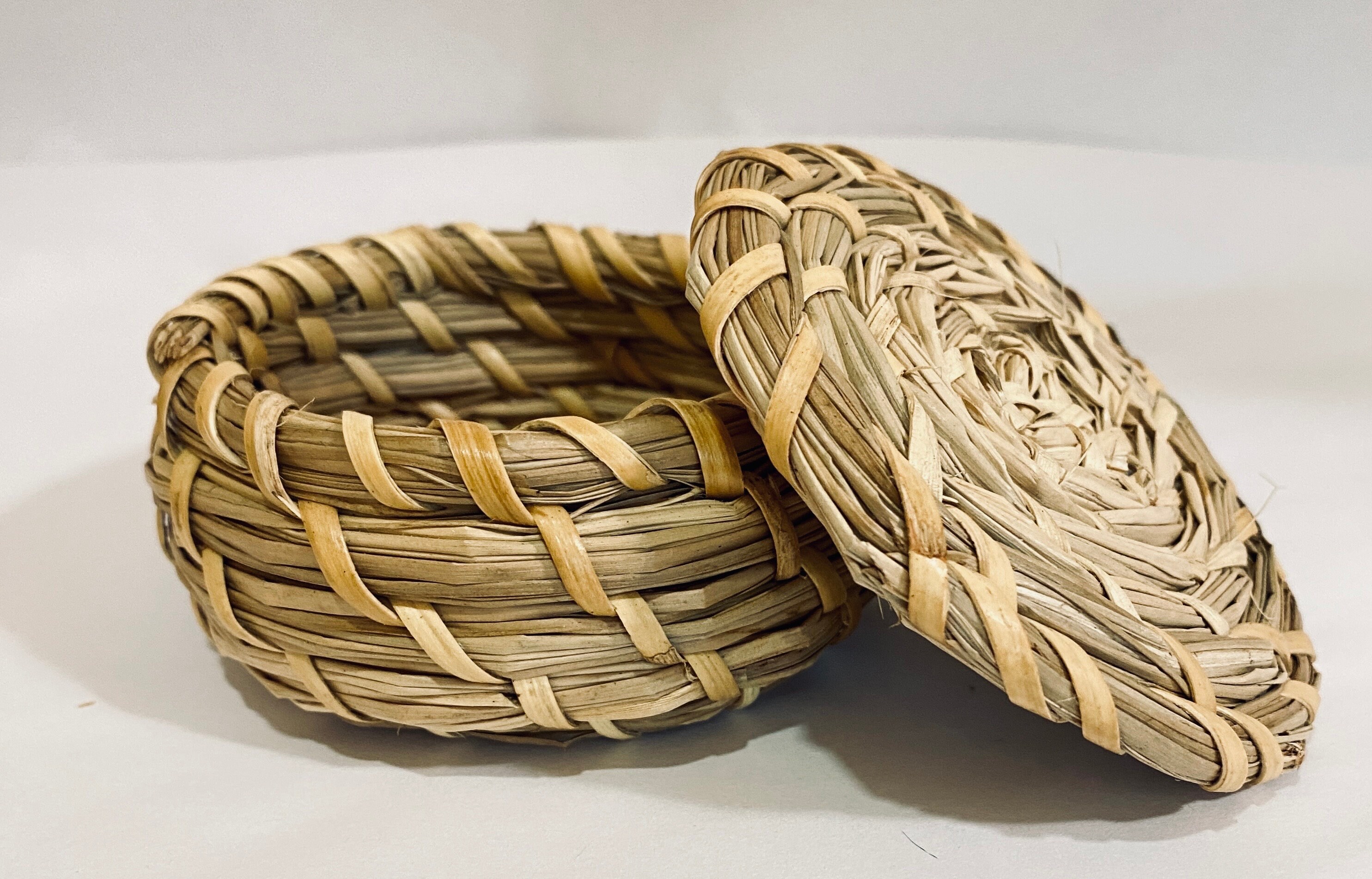 3 Nesting Coiled Gullah Sweetgrass Baskets With Lids Trinket or Jewelry ...