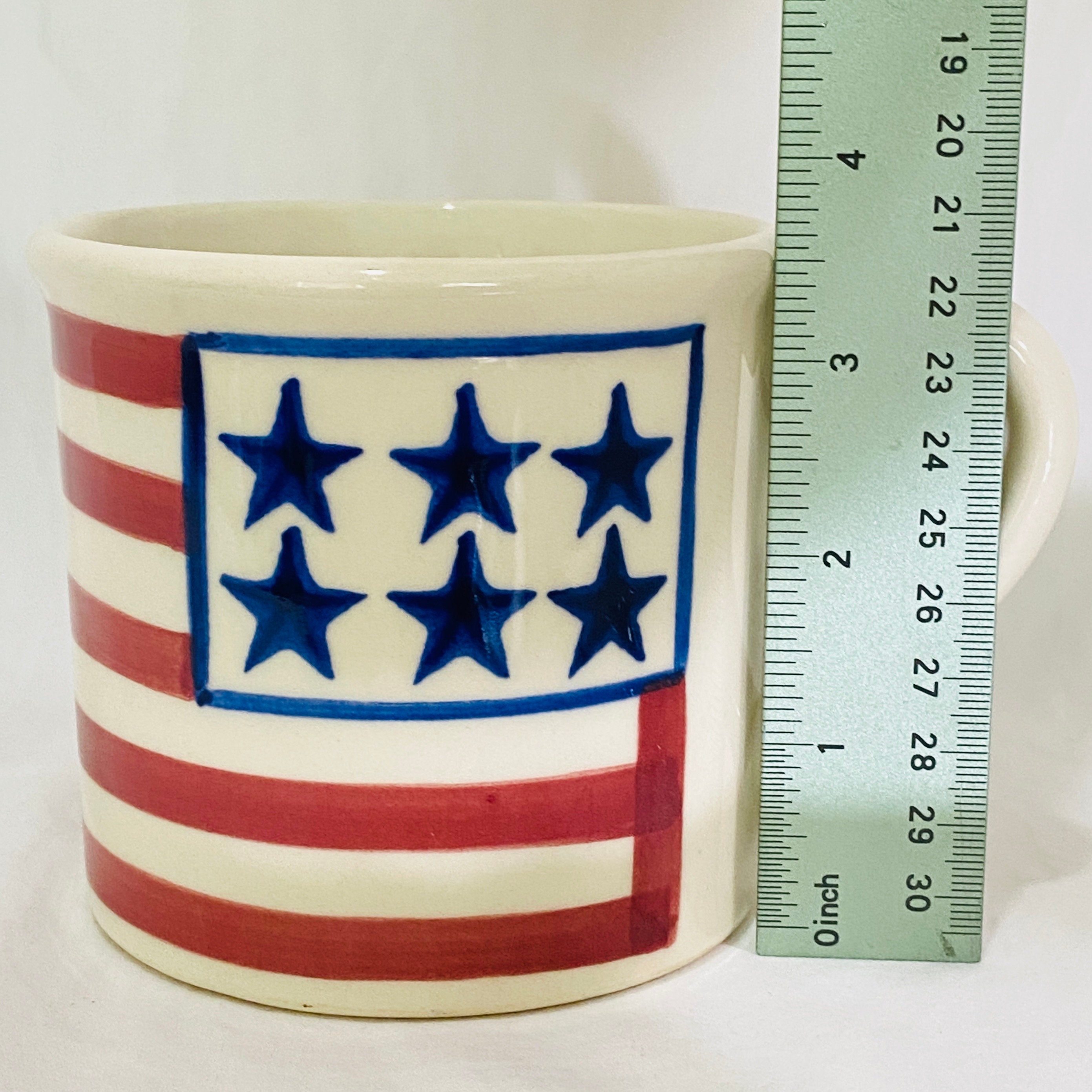 Starbucks RARE 1982 Barista Mug Stars and Stripes Patriotic American ...