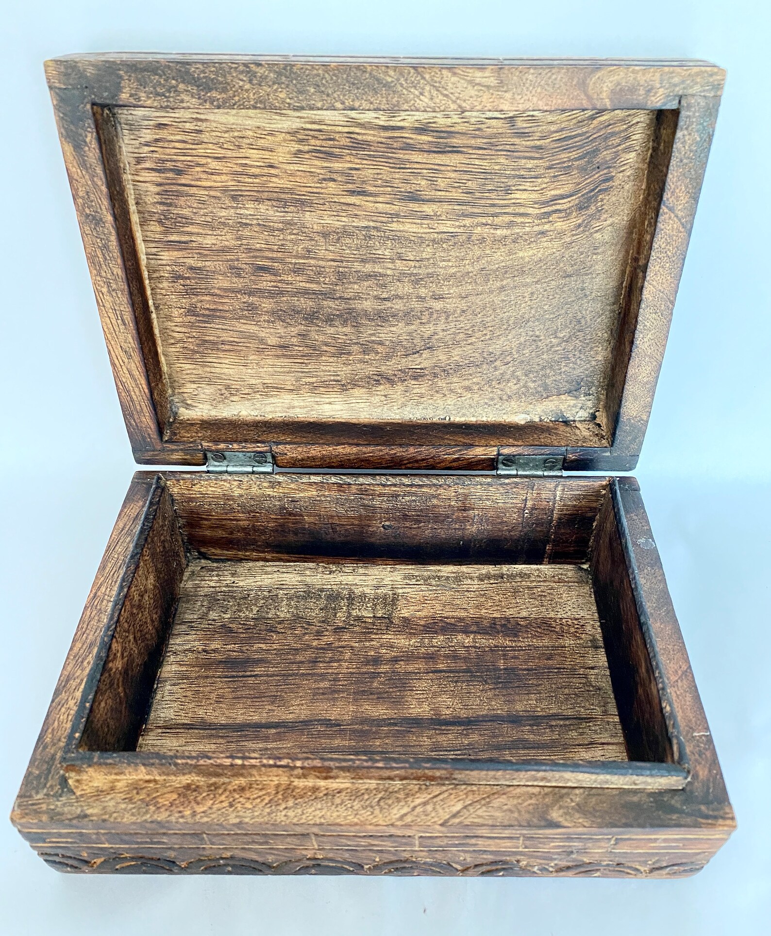 Carved Wood Box OOAK Japanese Hand Carved Burnt Pyrography Shou Sugi ...