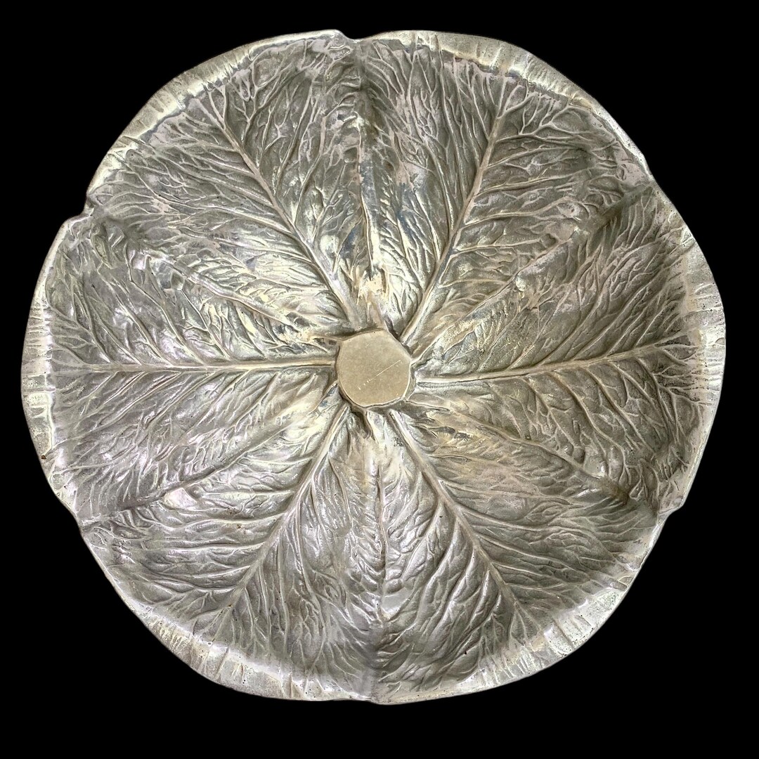 Aluminum Cabbage Pattern Bowl Majolica Style Wilton RWP Embossed 3D 13. ...
