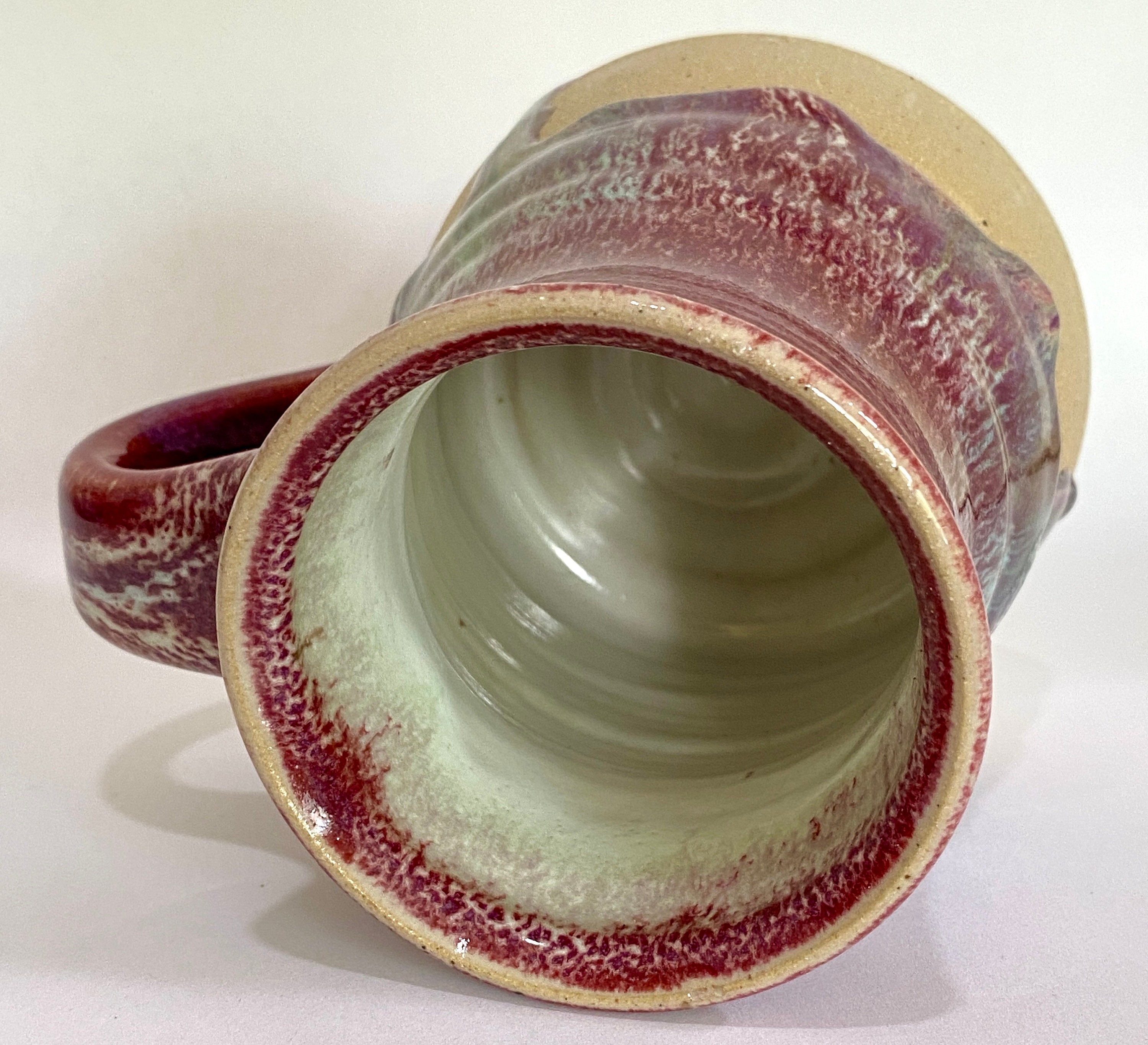 Drip Glaze Red Stoneware Mug Seattle Studio Art Goblin Pottery Artisan ...