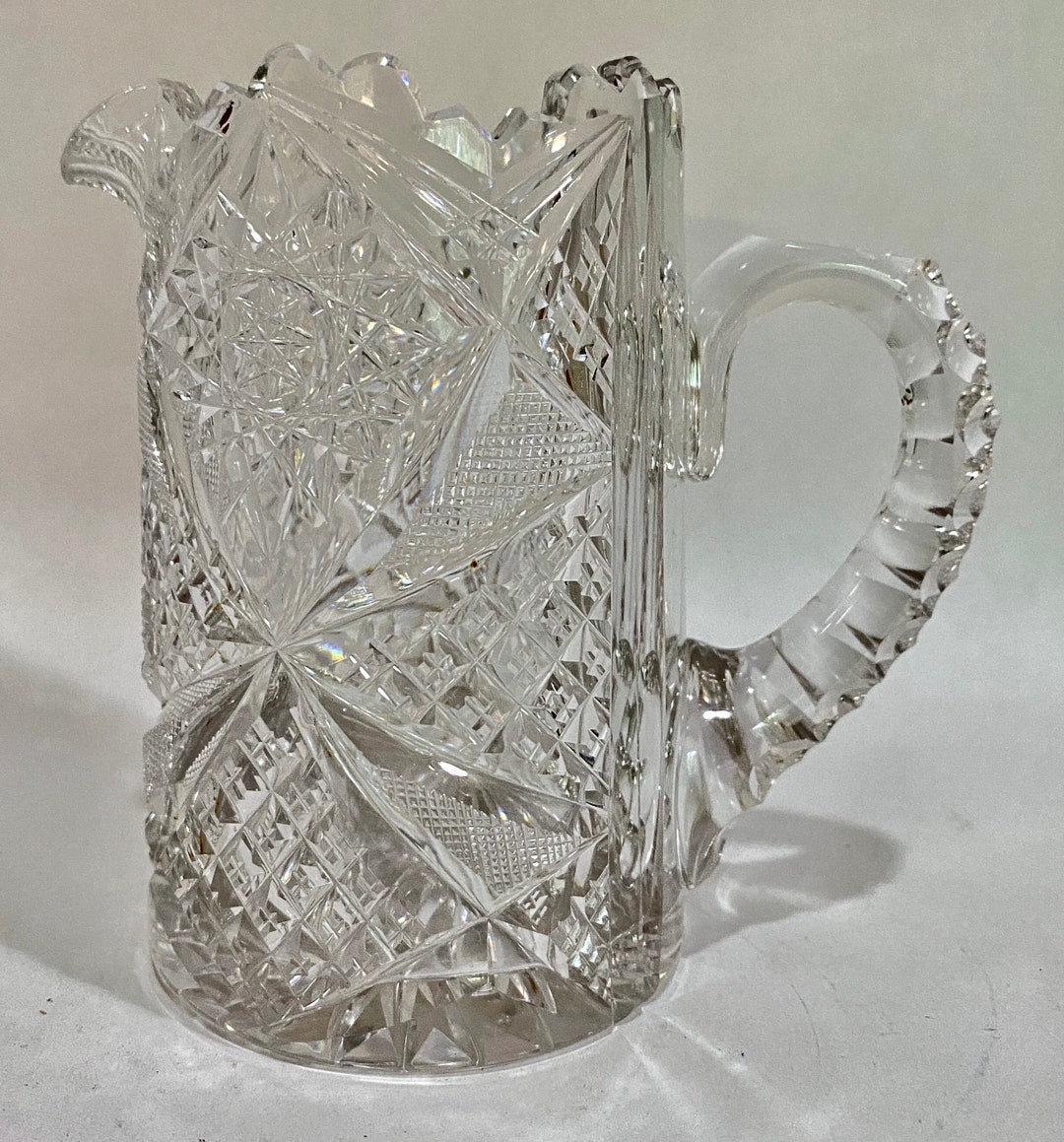 Libby American Brilliant Jug Corinthian Cut Glass 4 1/2 Pitcher ...