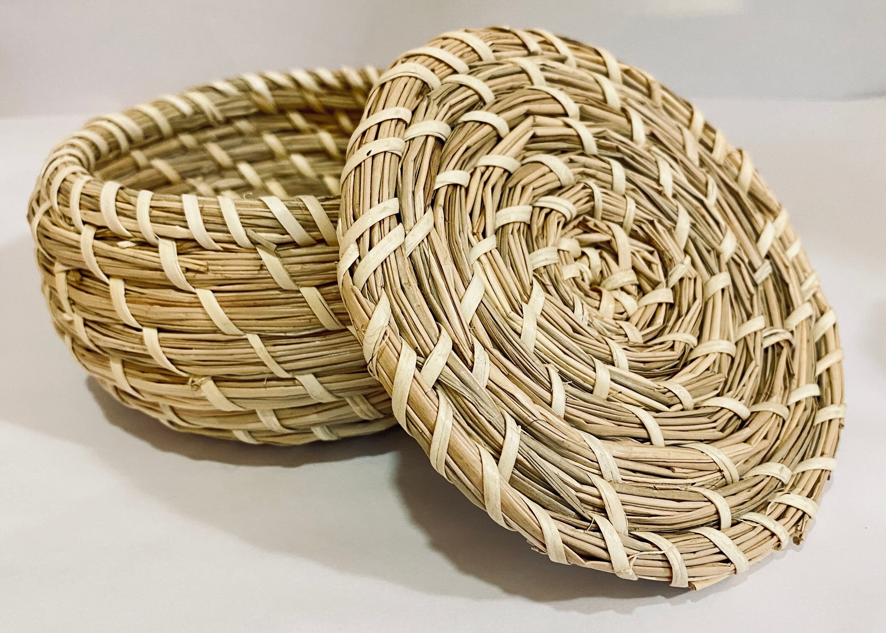 3 Nesting Coiled Gullah Sweetgrass Baskets With Lids Trinket or Jewelry ...