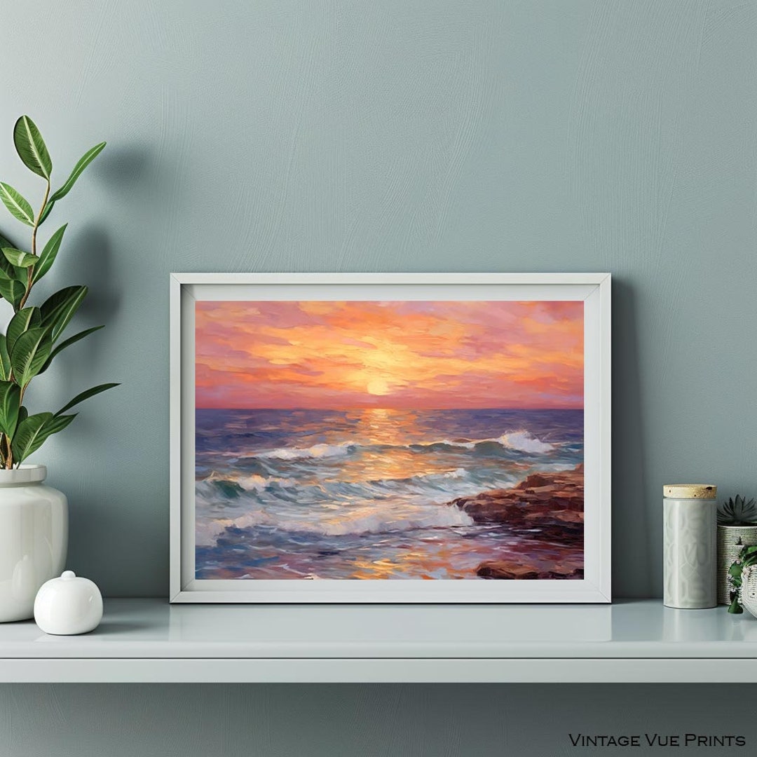 Borda dos oceanos no por do sol posters de br Entrega Rápida Decoração ...