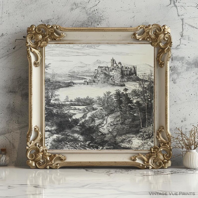 Castles Overview Print Vintage Home Décor - Etsy