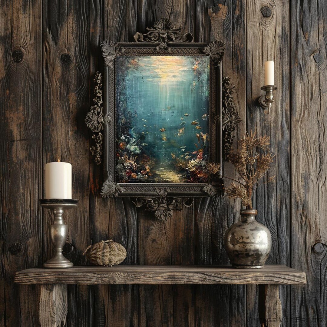 Sunbeams Through the Coral Reef Print Vintage Home Décor PRINTABLE P129 ...
