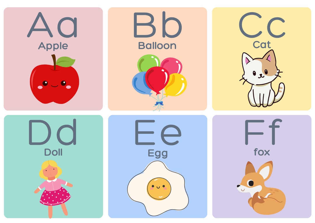 Printable ABC Learning Cards. Easy Cut-out Cards - Etsy