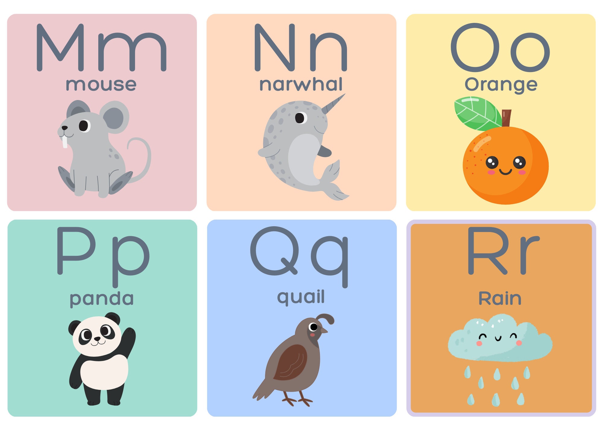 Printable ABC Learning Cards. Easy Cut-out Cards - Etsy