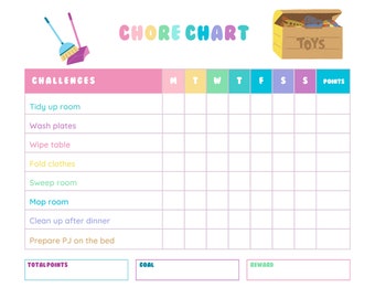 Digital Chore Chart, Printable Chore Chart for Adults and Children - Etsy