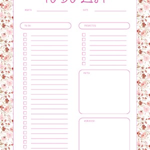 Printable Floral To-do-list - Etsy