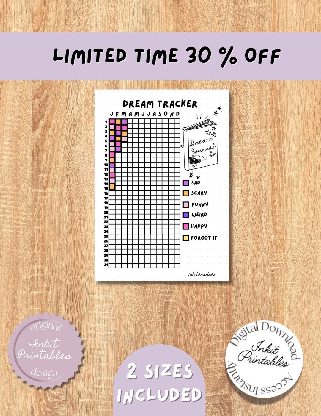Dream Tracker, Sleep Tracker, Printable Journal Page, Printable Planner ...