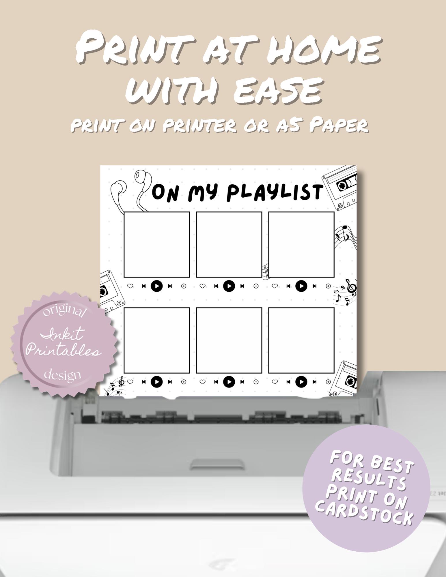 Playlist Tracker, Printable Planner Page, Music Log, Music Tracker ...