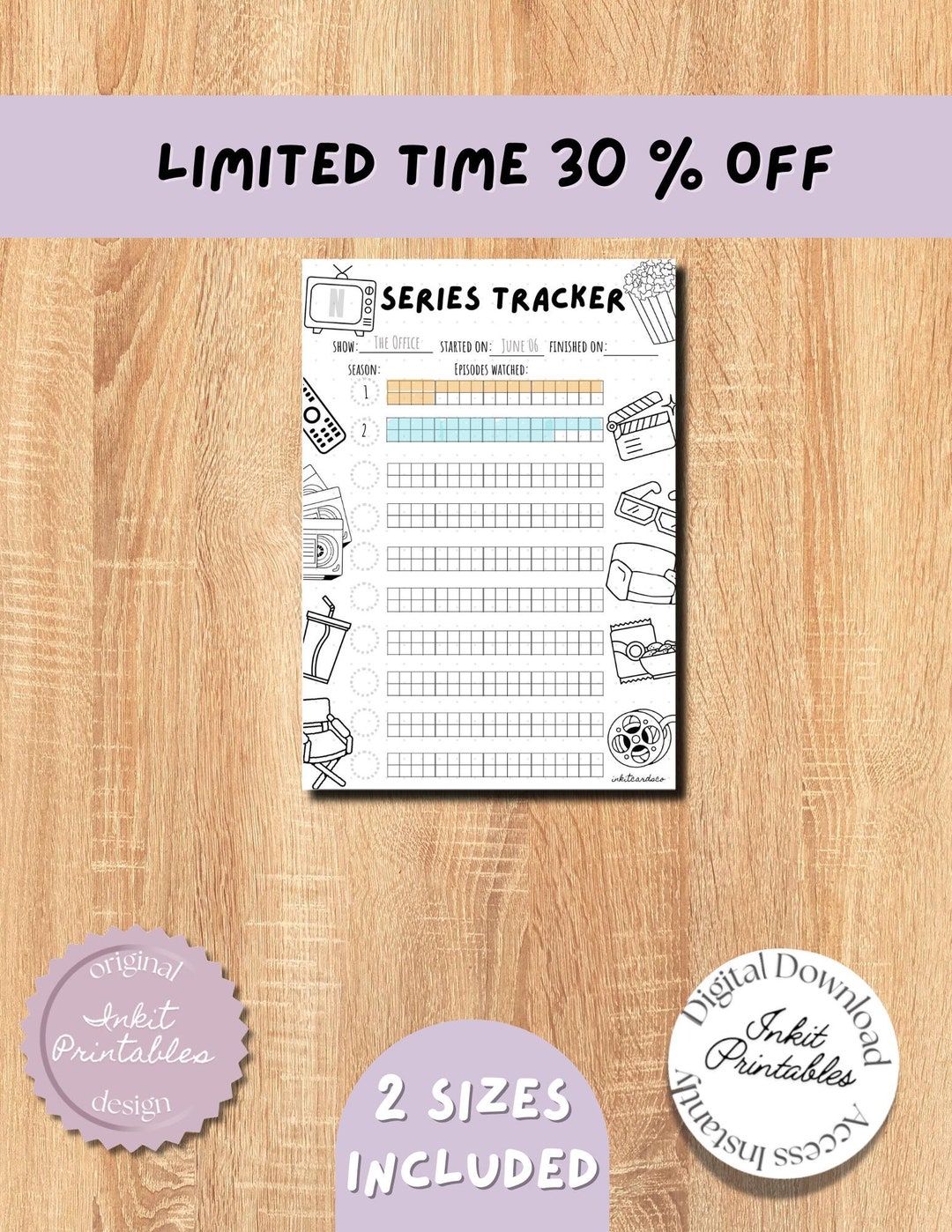 TV Series Tracker, TV Tracker, Printable Planner Page, Bullet Journal ...