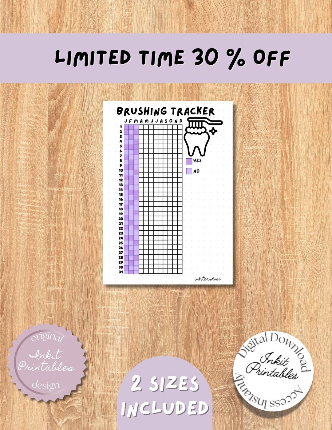 Brushing Tracker, Teeth Brushing Tracker Page, Printable Tracker ...