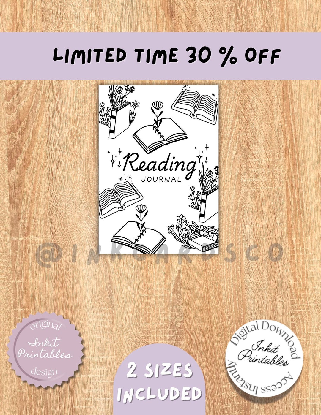 Reading Journal Cover Page, Printable Reading Journal, Reading Log ...