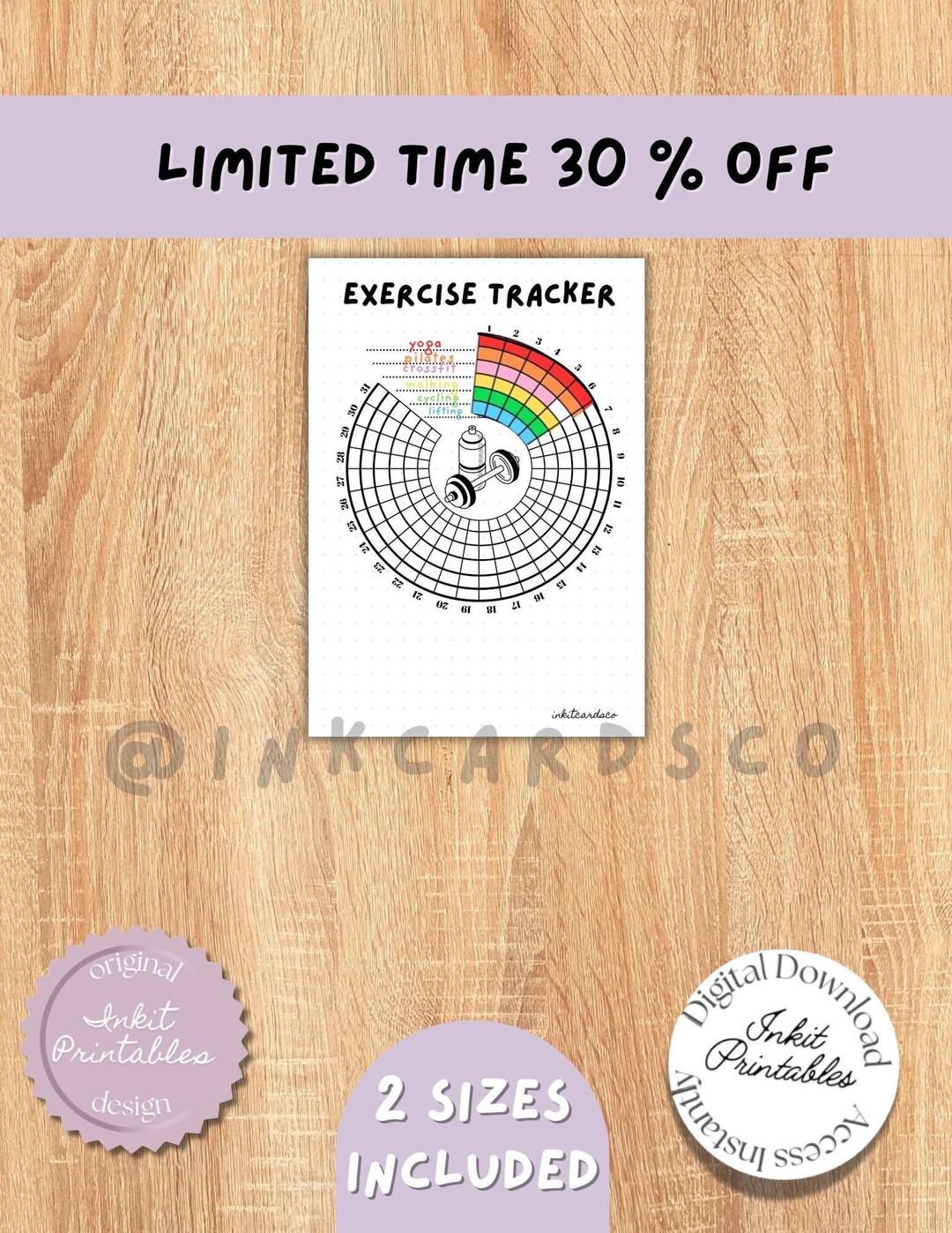 Exercise Tracker, Exercise Tracker Wheel, Monthly Tracker, Printable ...