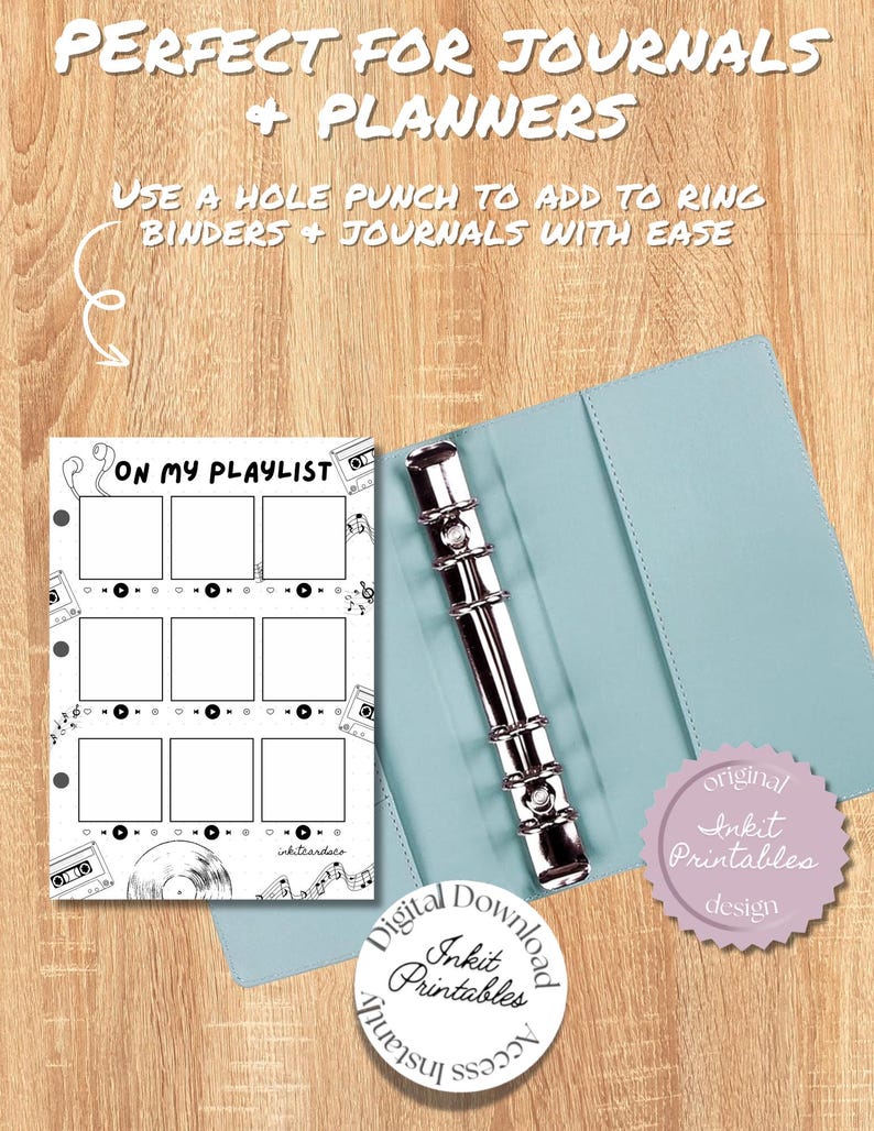 Playlist Tracker, Printable Planner Page, Music Log, Music Tracker ...