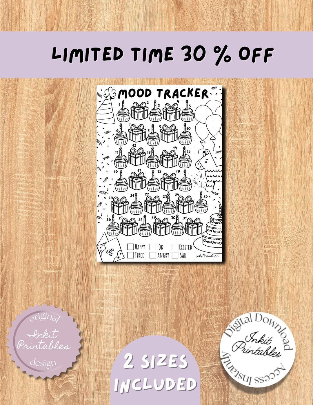 Birthday Month Mood Tracker, Mood Tracker Page, Printable Mood Tracker ...