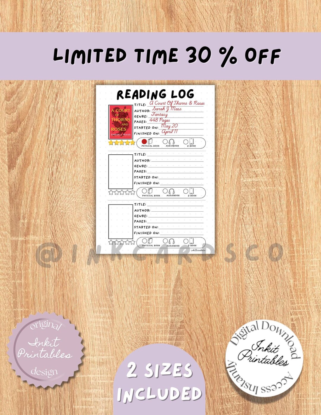 Reading Log Page, Reading Tracker Printable, Printable Reading Journal ...