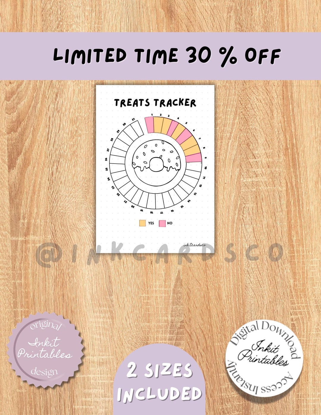 Treats Tracker, Fast Food Tracker Wheel, Monthly Tracker, Printable ...